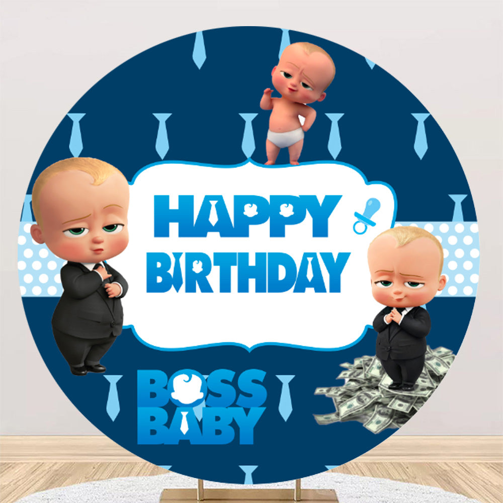 Customize Cartoon Baby Round Backdrop Baby Shower Birthday Party Circl ...