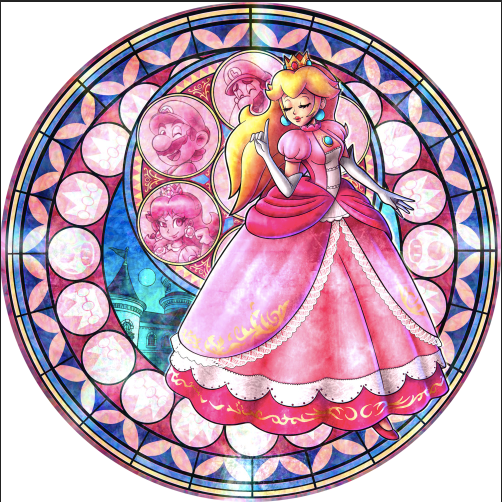 Customize Super Mary Peach Amiibo Princess Backdrop Cover Round Backdr ...