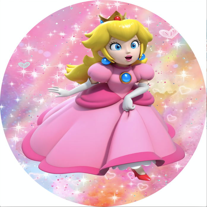 Customize Super Mary Peach Amiibo Princess Backdrop Cover Round Backdr ...