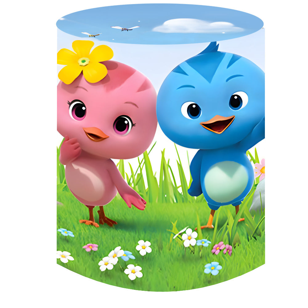 Customize Chicken Round Backdrops Kids Birthday Party Circle Backgroun ...