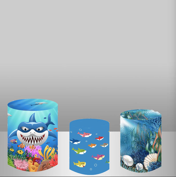 Custom Fish Round Backdrop Ocean Underwater Kids Birthday Party Circle ...