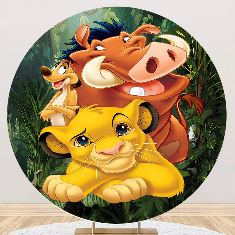 The Lion King Round Backdrops Chiara Birthday Party Circle Background ...