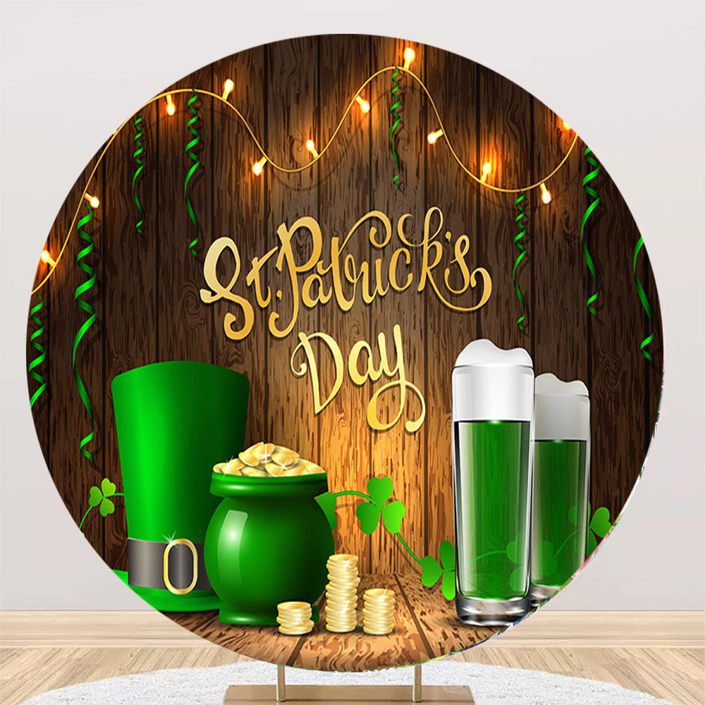 St. Patricks Day Photo Round Backdrops Irish Green Lucky Shamrock Gold ...