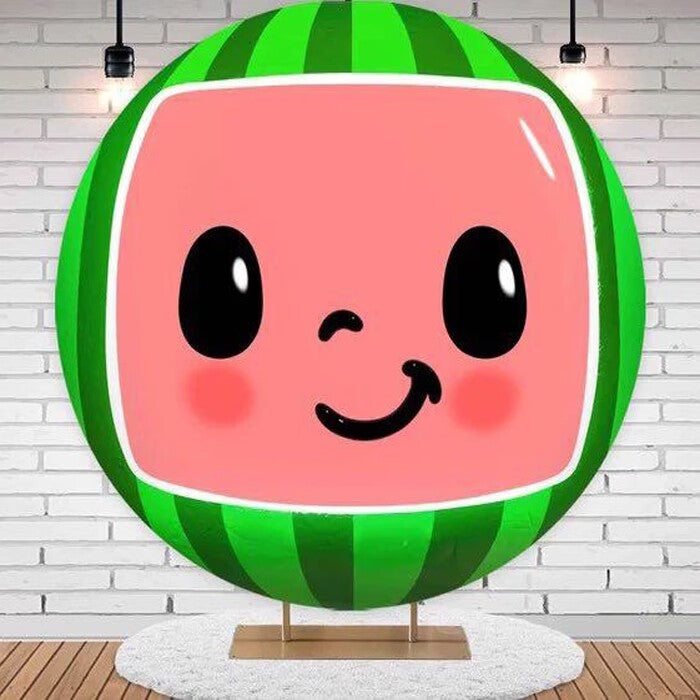 Customize Watermelon Photo Backdrop Kids Birthday Round Backdrops Circ ...