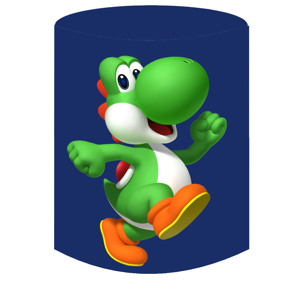 Super Mario Round Backdrop Mario Bros Birthday Circle Background Cylin ...