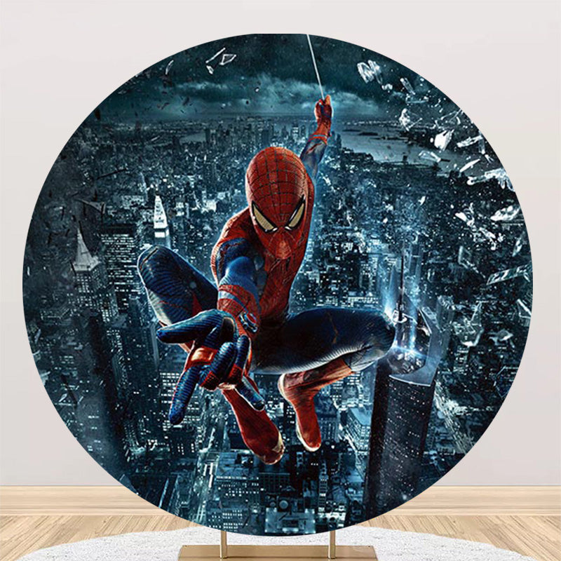 Custom Cartoon Spider Round Backdrops Superhero Circle Background Cove ...