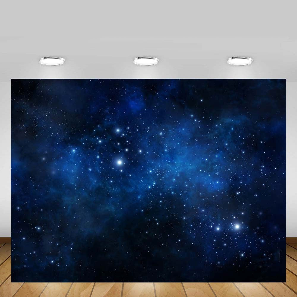 Newborn Dark Blue Starry Sky Backdrop Space Glitter Stars Baby Birthda ...
