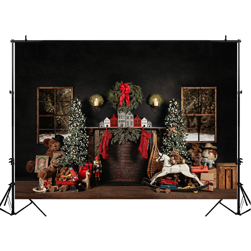 Christmas Backdrop Christmas Tree Decoration Photography Background Sn ...