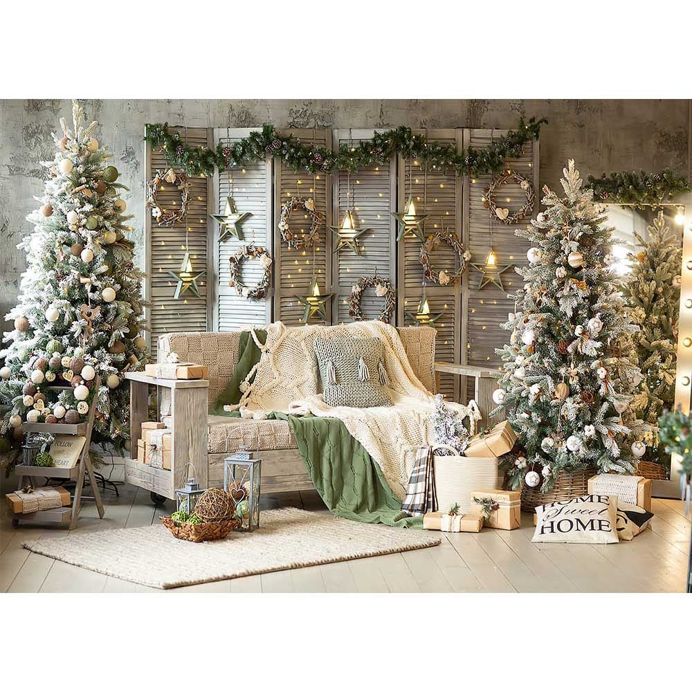 Christmas Backdrop Sweet Home Christmas Tree Decoration Holiday Backgr ...