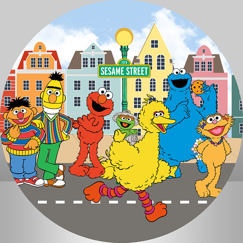 Custom Cartoon Character Round Backdrop Street Circle Background Cylin ...