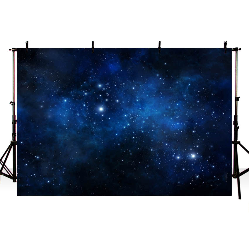 Newborn Dark Blue Starry Sky Backdrop Space Glitter Stars Baby Birthda ...