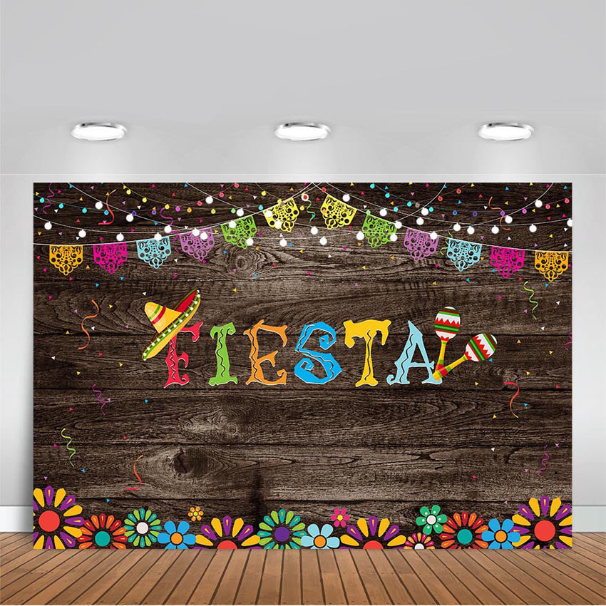 Fiesta Birthday Party Backdrop Mexican Fiesta Themed Birthday Photo Bo ...