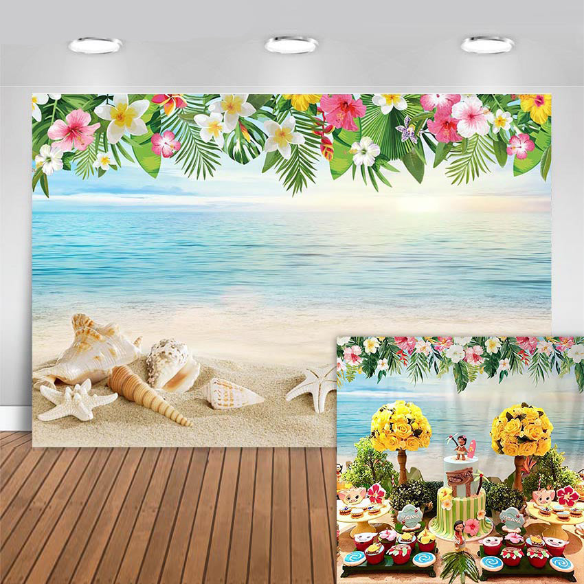 Tropical Beach Photography Backdrop Hawaii Summer Birthday Luau Party ...