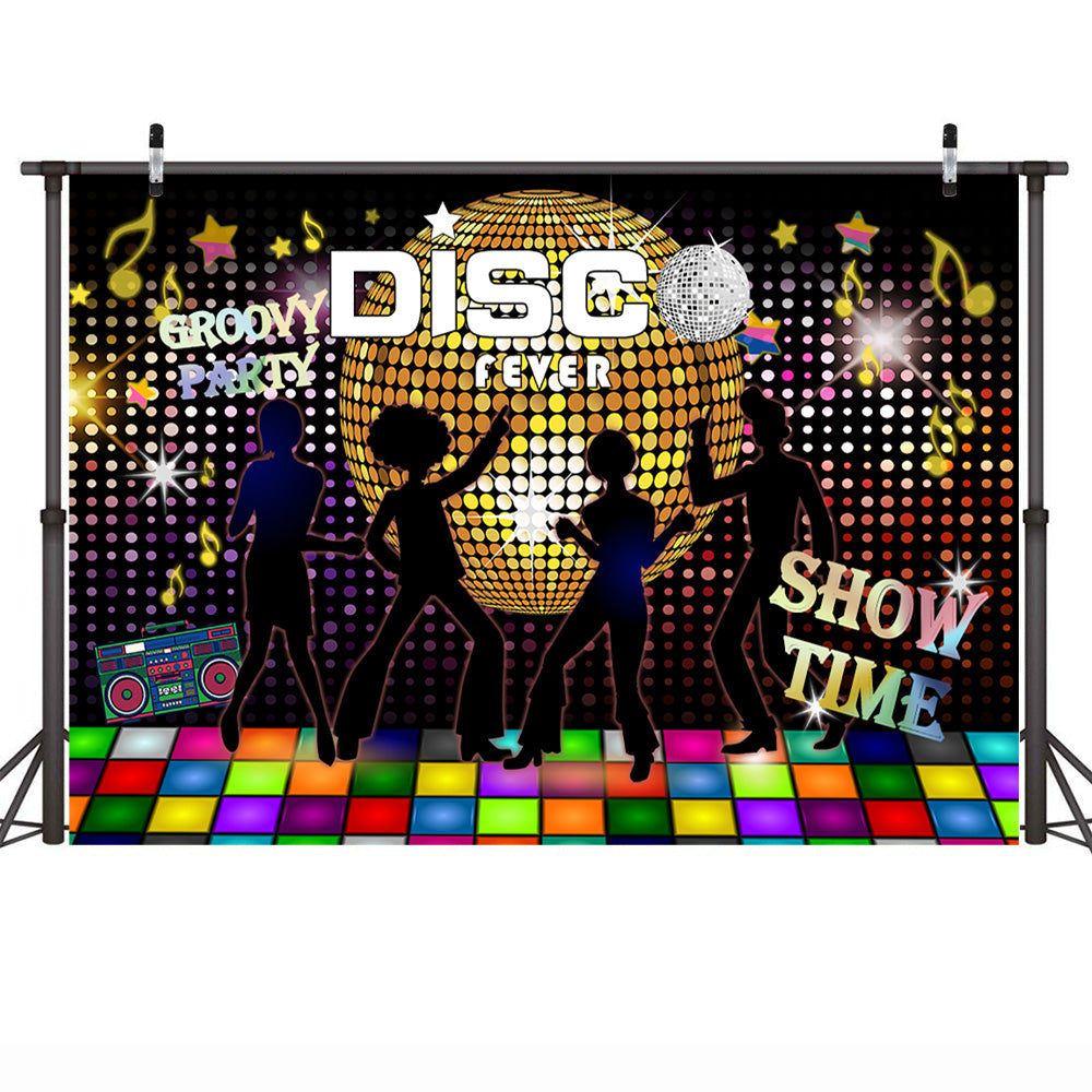 Disco Party Backdrop Neon Adults Scene Setters Party Decoration Birthd ...