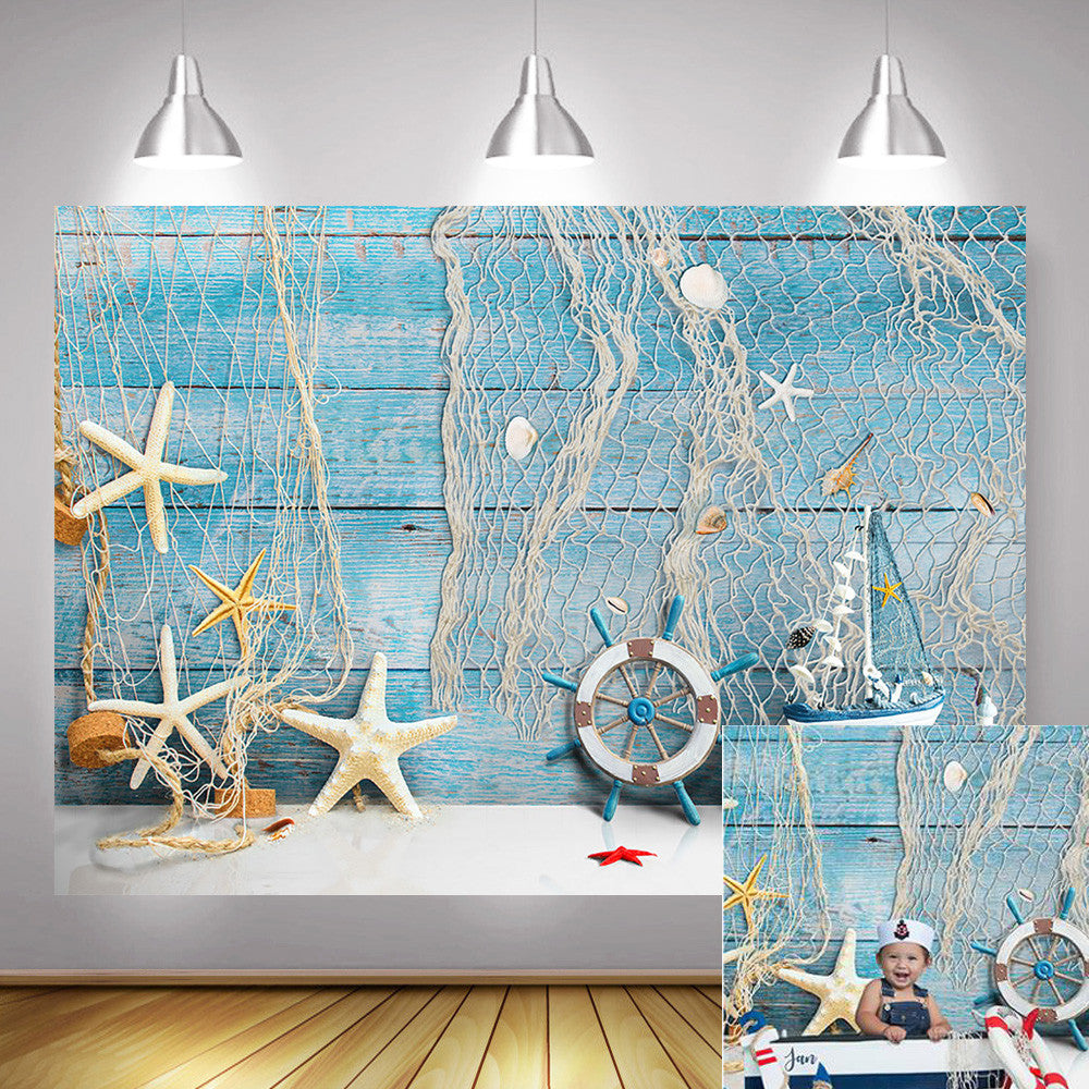 Nautical Rudder Beach Photography Backdrop Sailing Adventure Wooden Sp ...