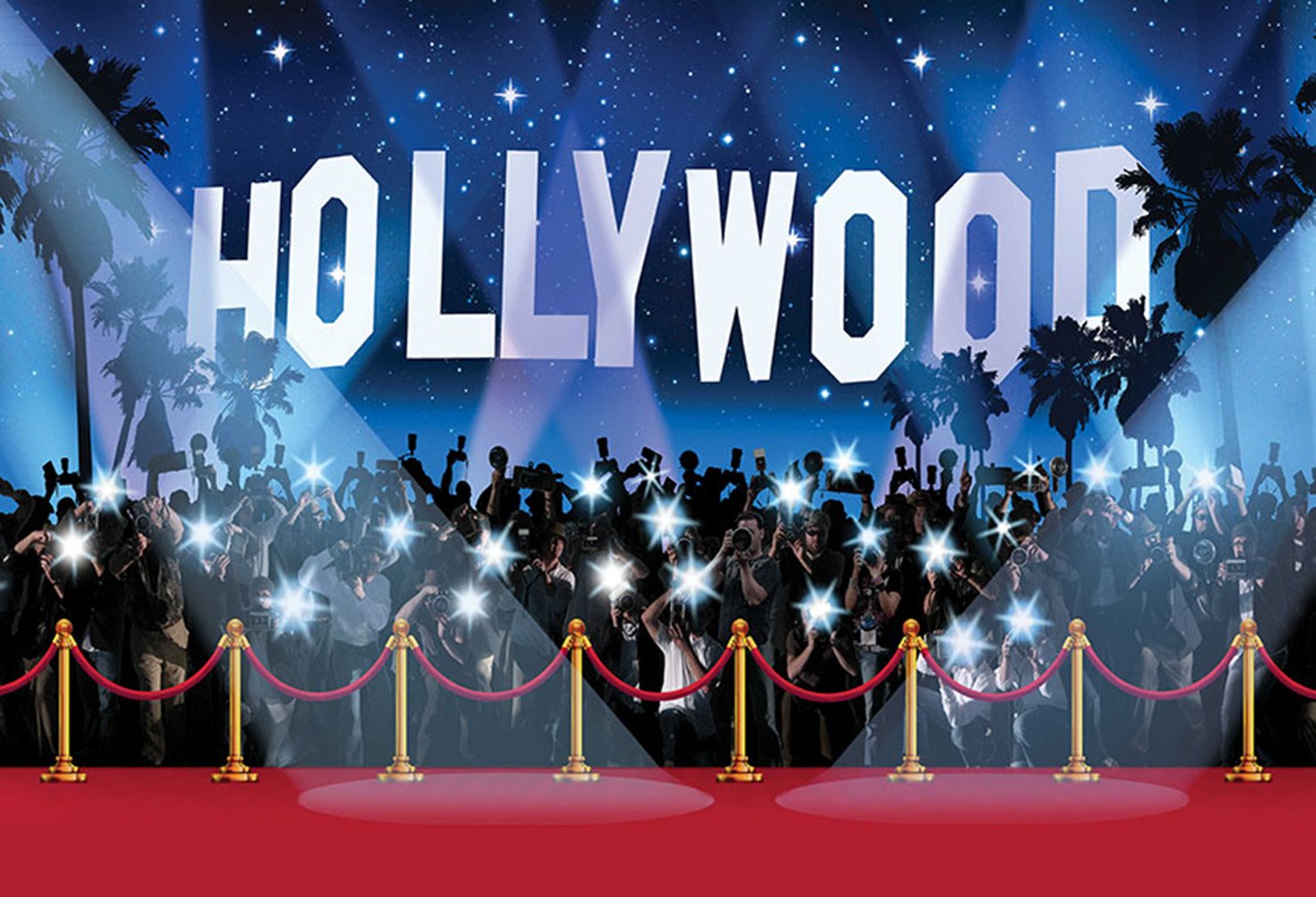 Custom photography backdrop Star red carpet glare center of Hollywood ...