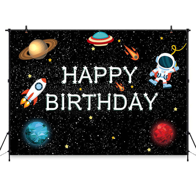 Outer Space Theme Backdrop for Kid Birthday Space Party Planet Birthda ...