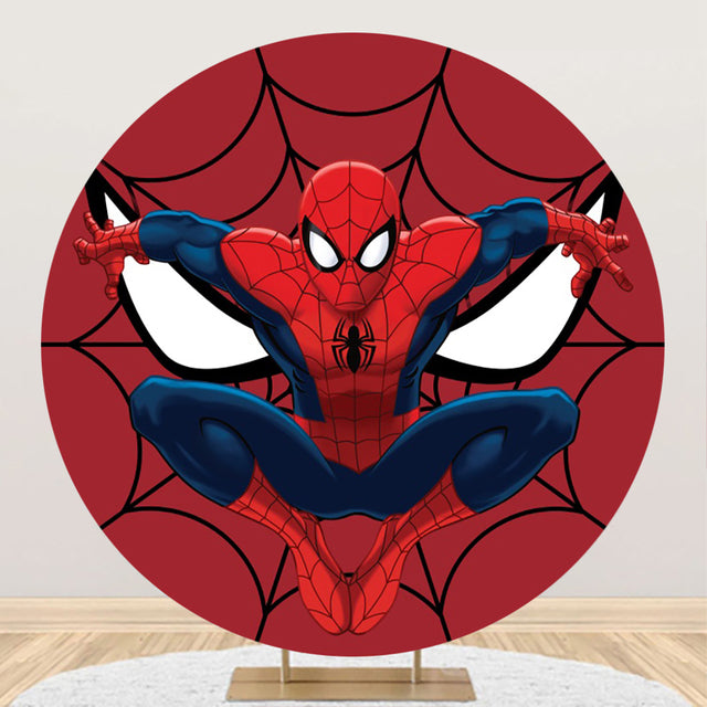 Custom Cartoon Superhero Round Background Circle Backdrop for Photogra ...