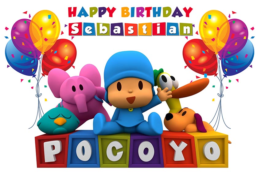 Photography Backdrop Cartoon Characters Pocoyo Birthday Party Baby Chi ...