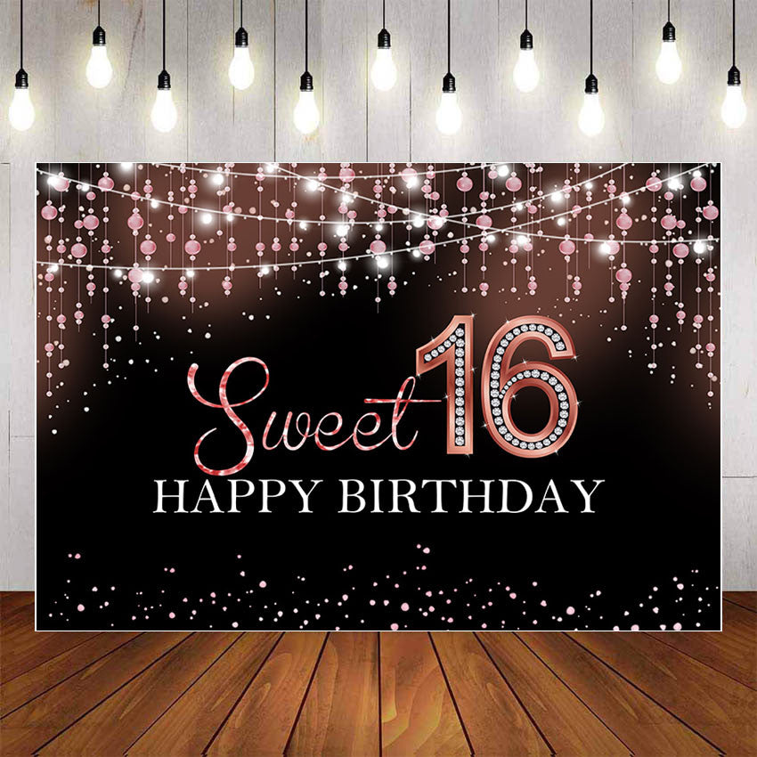 Photography Background Sweet 16 Girl Sparkling diamond Birthday Party ...