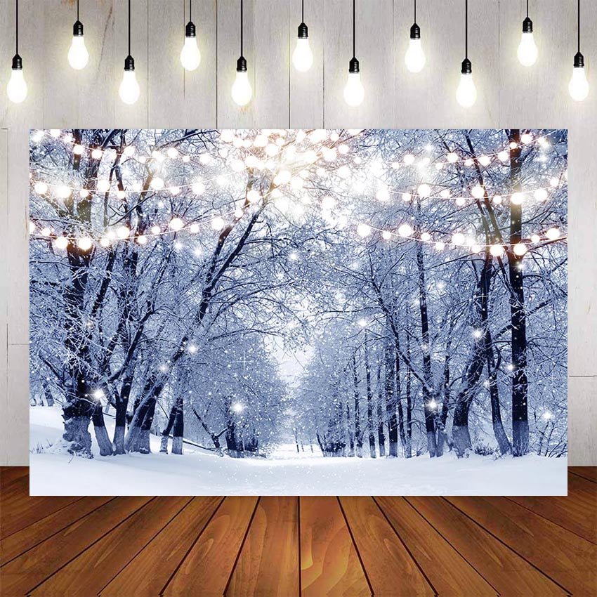 Winter Snow Photography Backdrops Christmas Background Backdrops Fores ...