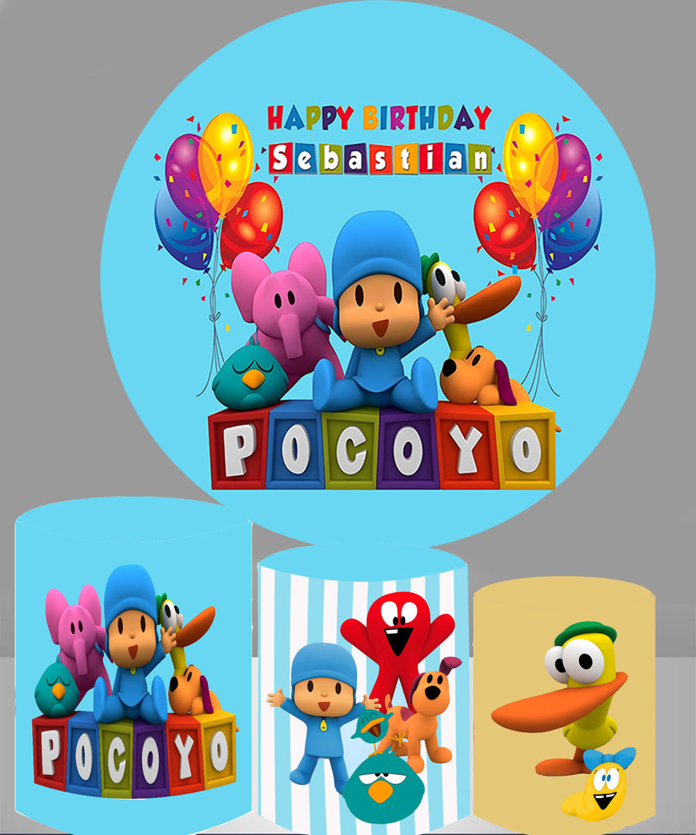 Personalize Name Round Backdrop Circle Background Boy Birthday Party P ...