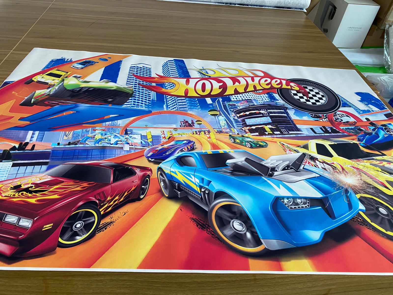 Custom Racing Car Backdrop Wheels Wild Racer Runway Boy Birthday Party ...