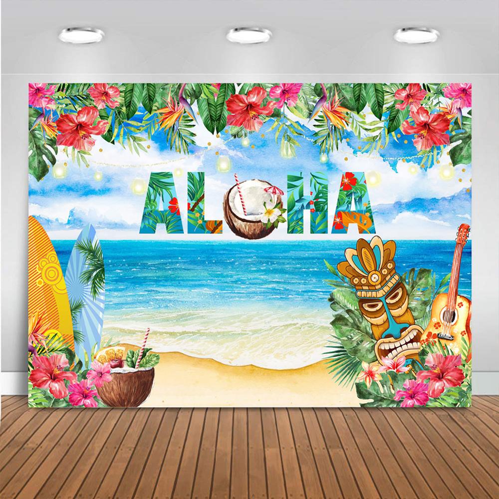 Summer Aloha Luau Backdrop for Event Party Tropical Hawaiian Beach Pho ...