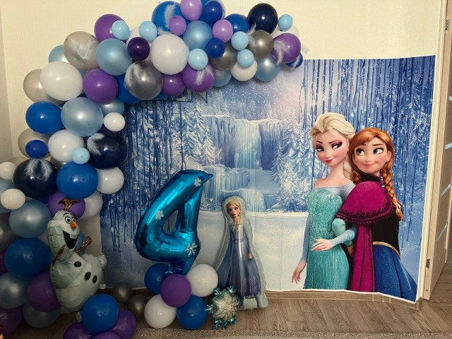Custom Princess Party Photo Background Snow Queen Baby Shower Backdrop ...