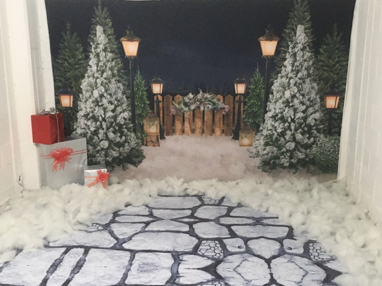 Christmas Gift Shop Backdrop Background Wreath Photo Studio Props New ...