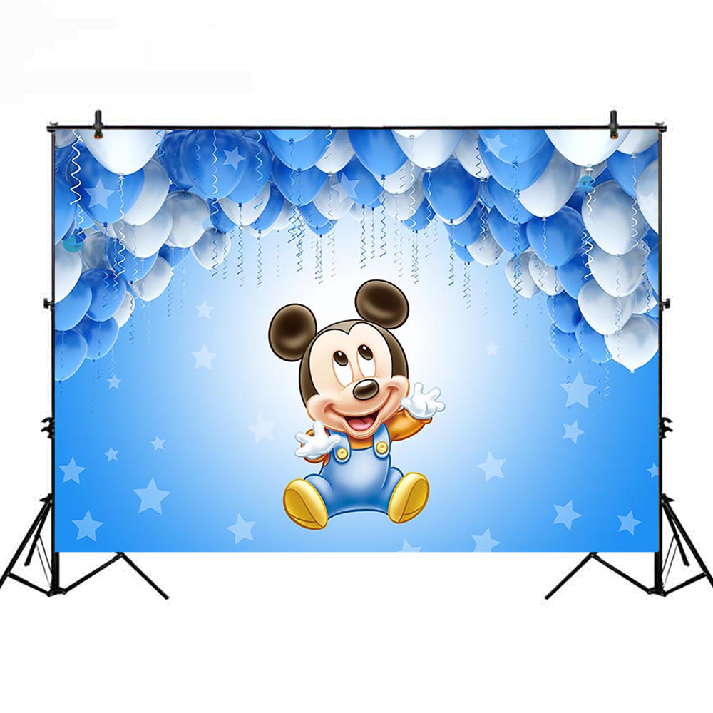 Photography Backdrops Sky Blue Balloon Cartoon Photo Background Custom ...