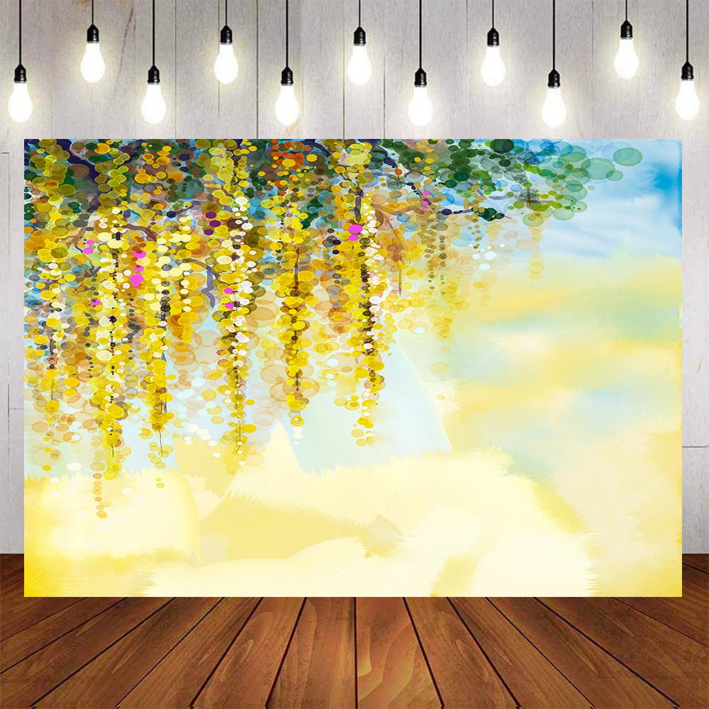Flowers Photography Backdrops Yellow Floral Baby Shower Banner Backgro ...
