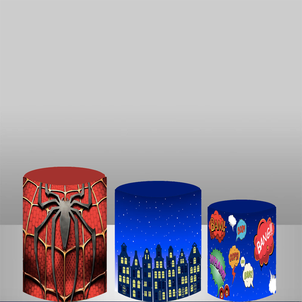 Custom Cartoon Spider Round Backdrops Superhero Circle Background Cove ...